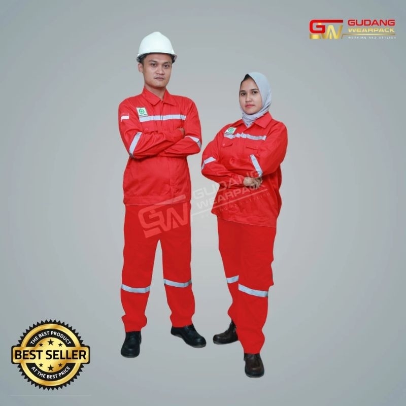 Jual BAJU CELANA SETELAN SAFETY MERAH PLUS LOGO K3 DAN BENDERA | Shopee ...