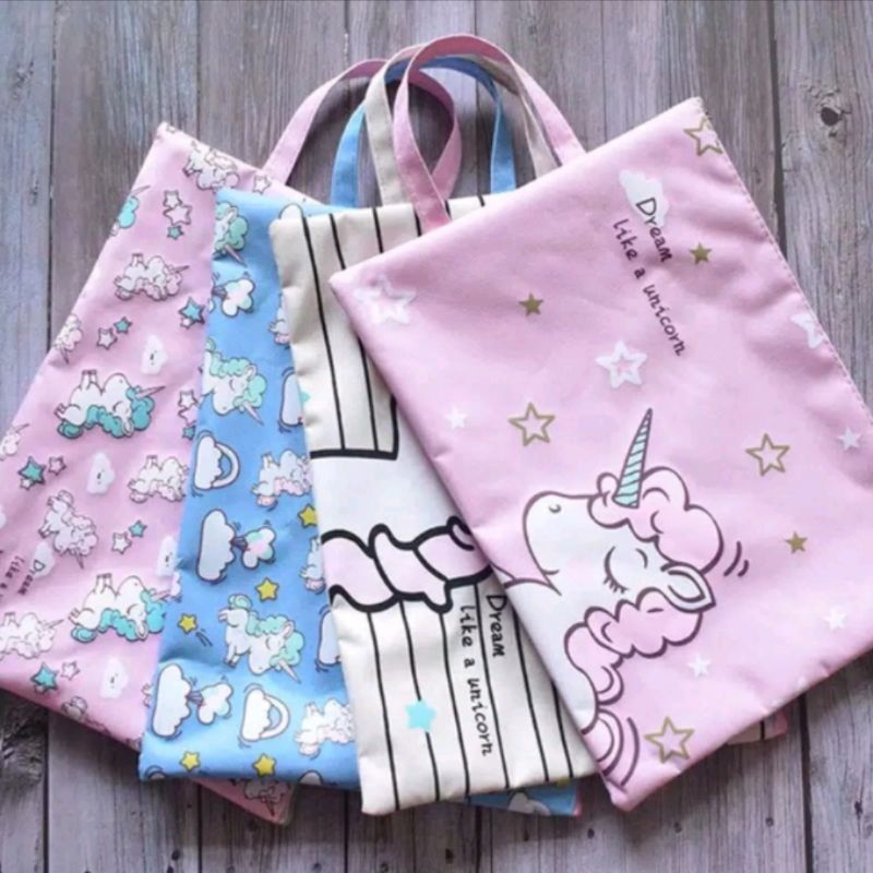 Jual Tas file UNICORN A4 bahan kanvas / Map kain UNICORN A4 / Tempat ...