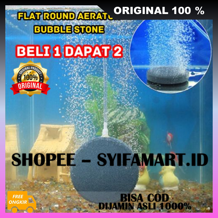 Jual BELI 1 GRATIS 1 Flat Round Aerator Bubble Stone Alat Gelembung ...
