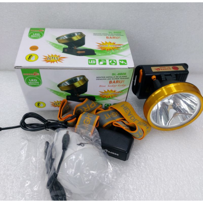 Jual Senter Kepala LED Sunpro SL-8808 Jarak 2000 M Bonus Bola lampu 10 ...