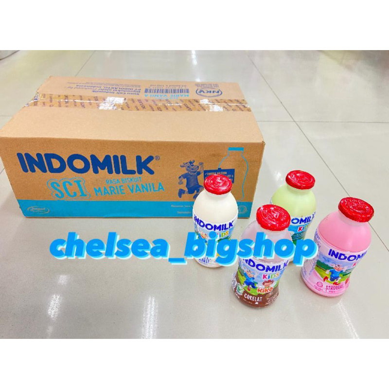 Jual 1 DUS (ISI 24pcs) Susu Indomilk UHT Botol 190ml all variant | Shopee Indonesia