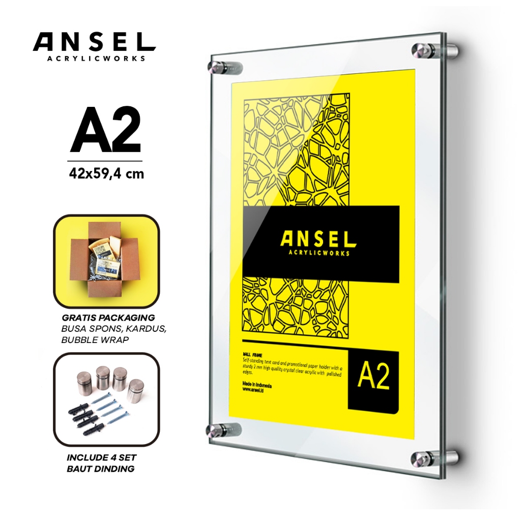 Jual ANSEL Acrylic Wall Frame / Bingkai Foto Dinding Akrilik / A2 ...
