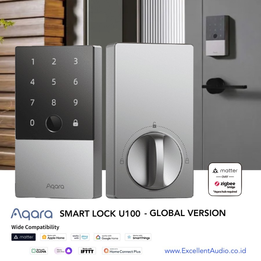 Jual Smart door lock Aqara U100 Global version Zigbee NFC | Shopee ...