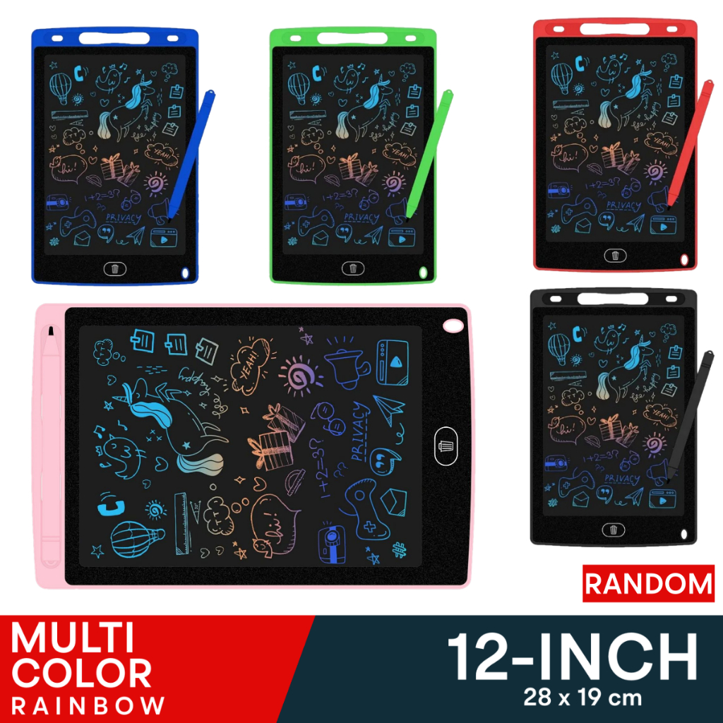 Jual UNIQUE 12 INCH RAINBOW LCD DRAWING TABLET PAPAN TULIS ANAK ...