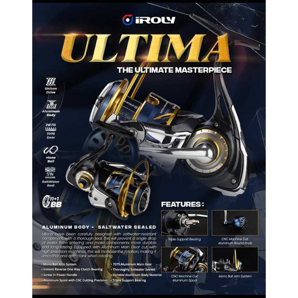 Jual Reel Iroly ULTIMA SW 2000/3000/4000/6000-Power Handle | Shopee ...