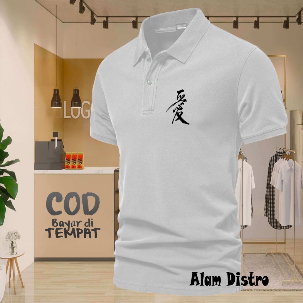 Jual COD T-shrit POLO kerah Tulisan Keren Text Hitam Kaos Kerah Dewasa Shirt / Kaos Wangki Pria ...