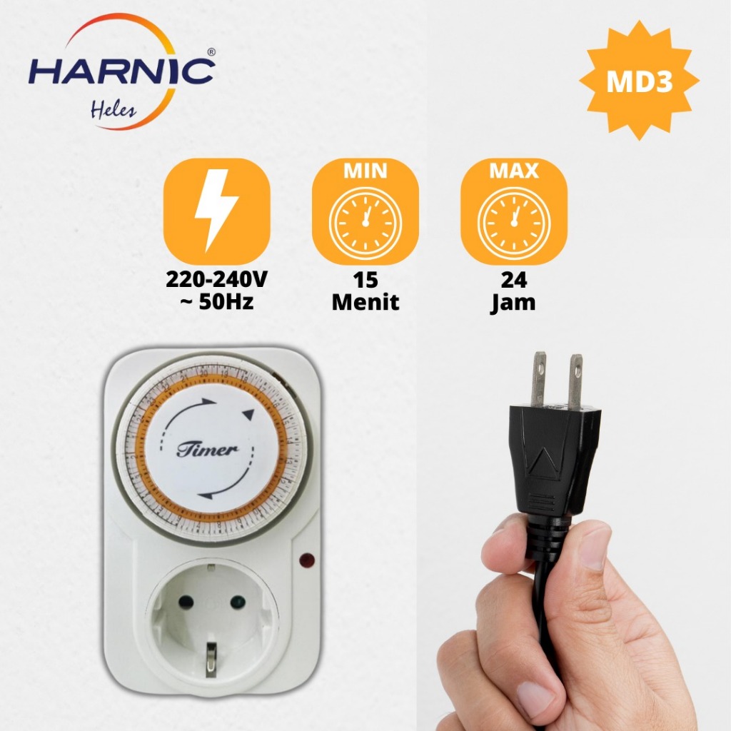 Jual Timer Listrik Analog - Timer listrik- HELES MD3 | Shopee Indonesia