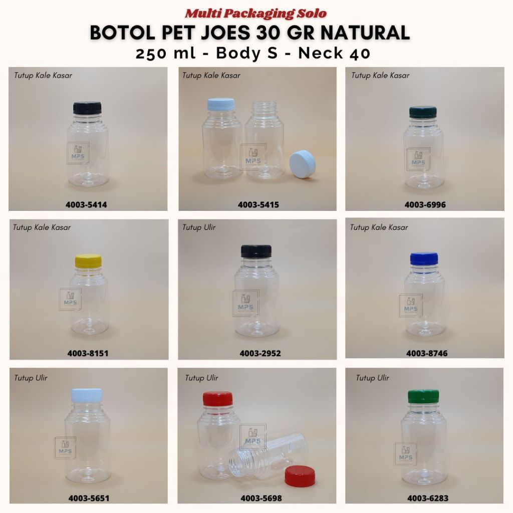 Jual Botol 250 ml Joes Natural / BotolPlastik / Botol Madu / Botol ...