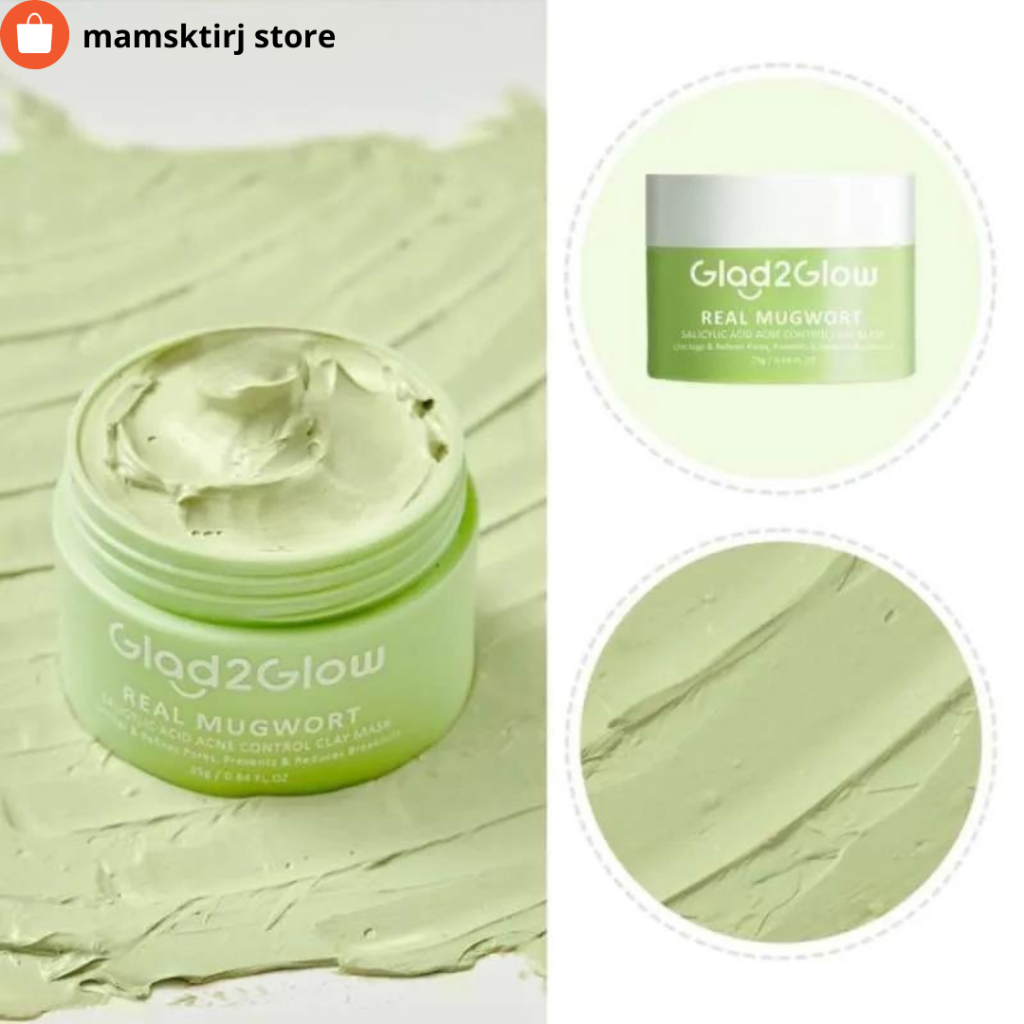 Jual GLAD2GLOW REAL MUGWORT ACNE CLAY MASK 30 G | Shopee Indonesia