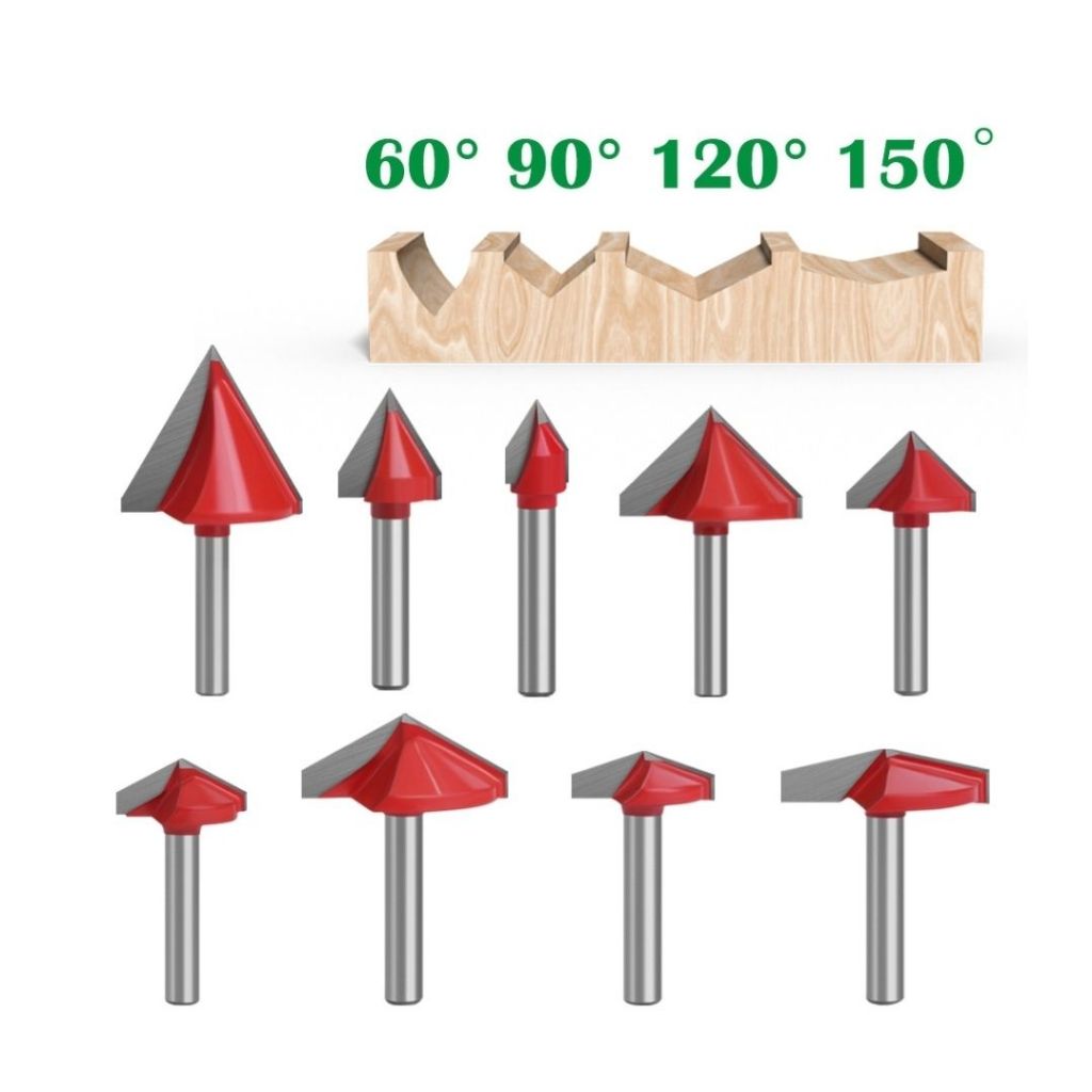 Jual Mata Router CNC Engraving V Groove 60,90,120,150 Derajat Shank 6mm ...