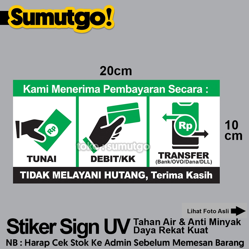 Jual Stiker Kami Menerima Pembayaran secara Tunai Cash Debit Kartu ...