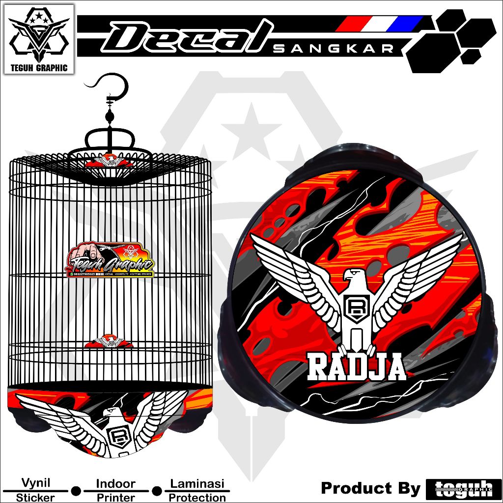 Jual Stiker Sangkar Murai Raja Motif Bisa Custom Decal Sangkar Raja ...