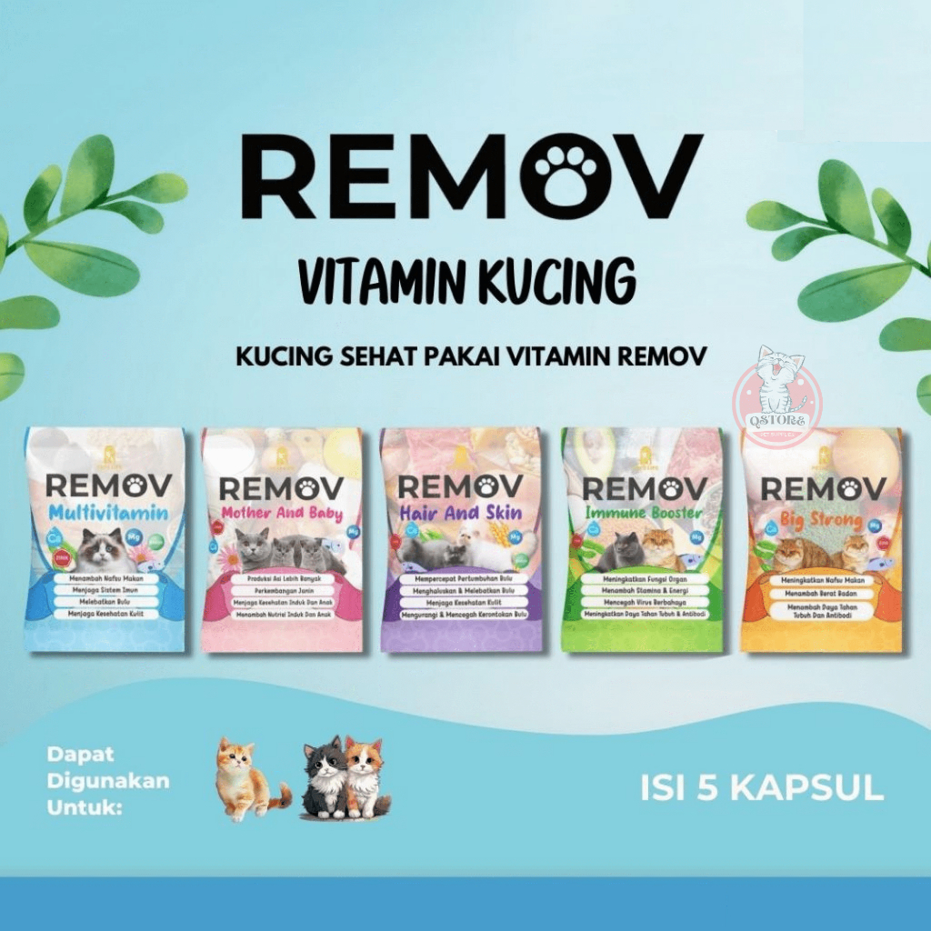 Jual Remov Vitamin Kucing Sachet isi 5 Vitamin Bulu, Imun, Mother Baby ...