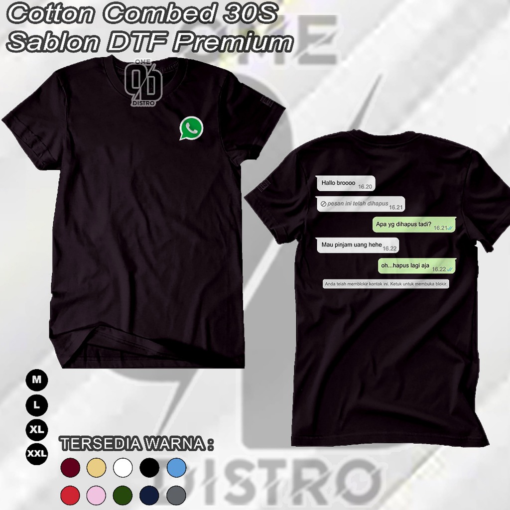Jual LOGO WA BISA CUSTOM BAJU KAOS VIRAL CHAT WHATSAPP Bagian Depan ...