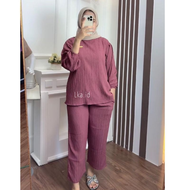 Jual Aleena One Set Lady Crush Premium Terbaru Setelan Wanita Kekinian ...