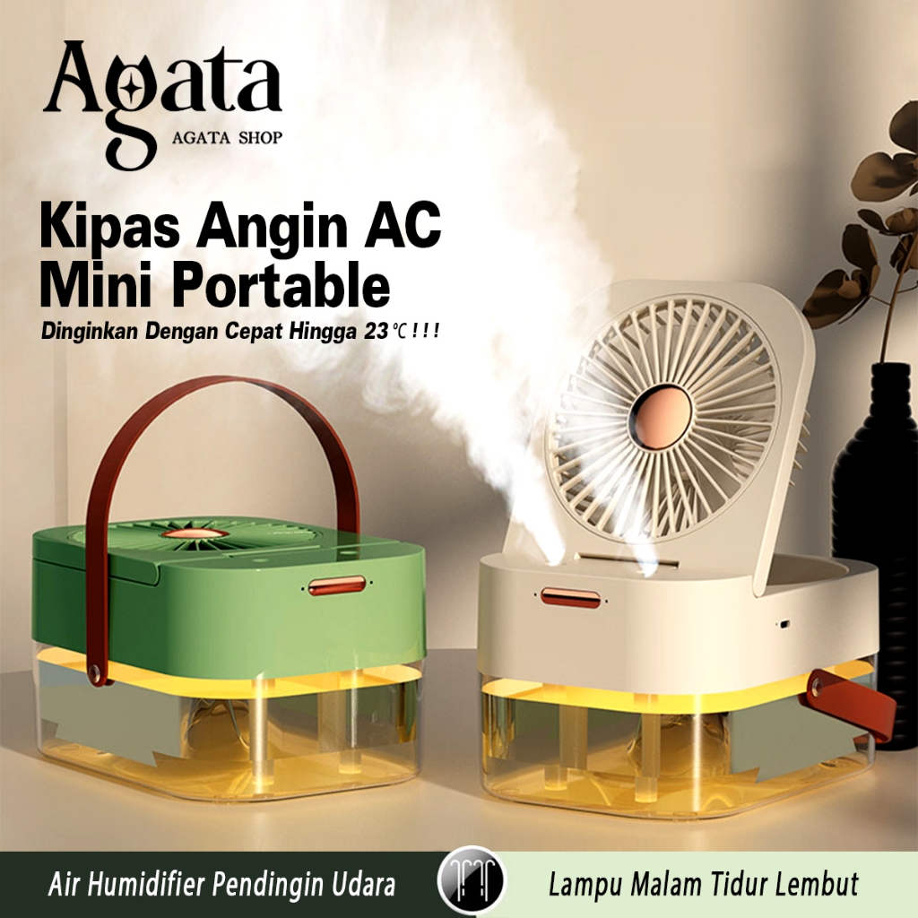 Jual Kipas Angin AC Mini Portable LED Air Coller Uap Semprot Lubang ...