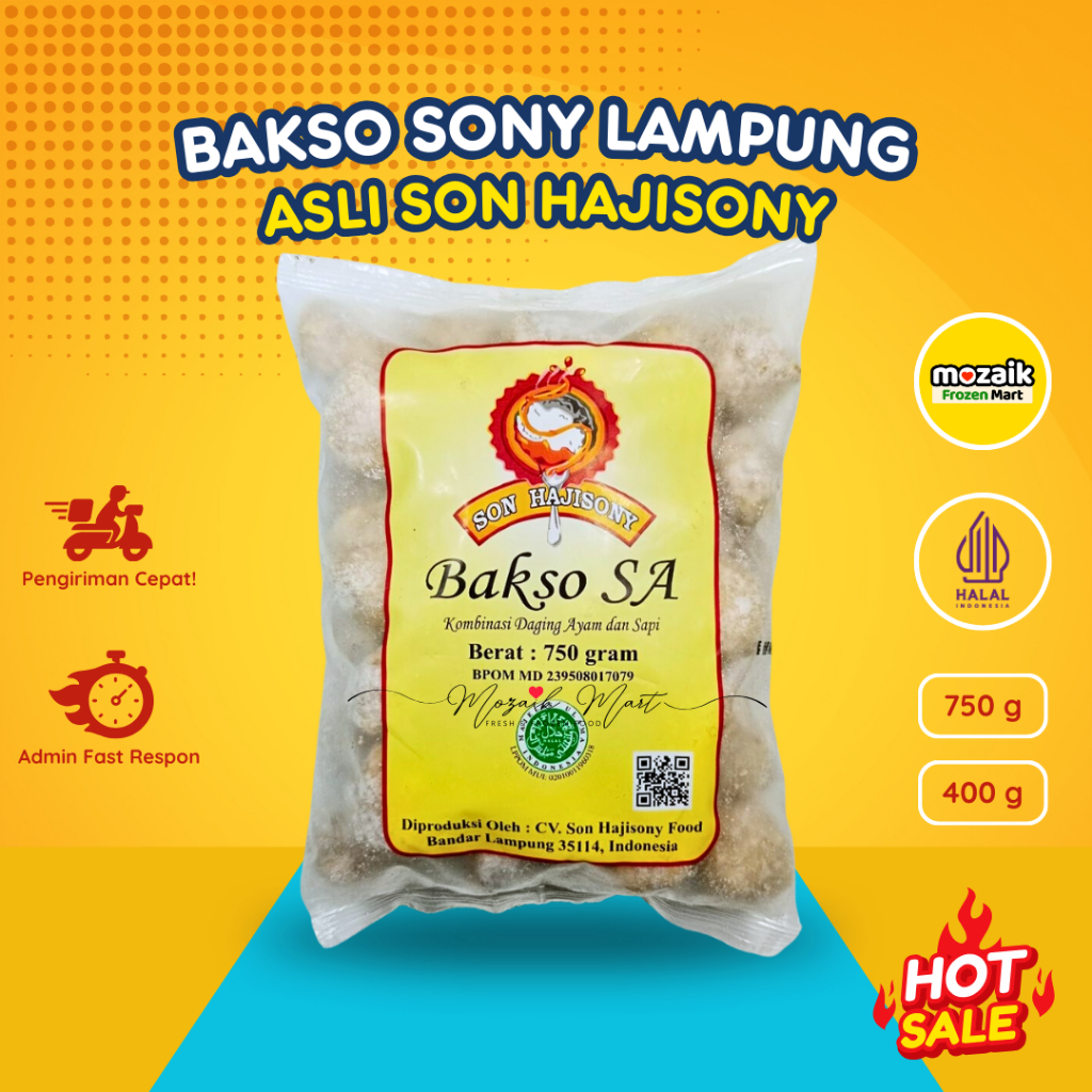 Jual Bakso Sony Lampung Asli Original Son Hajisony Sapi/Kombinasi Sapi ...