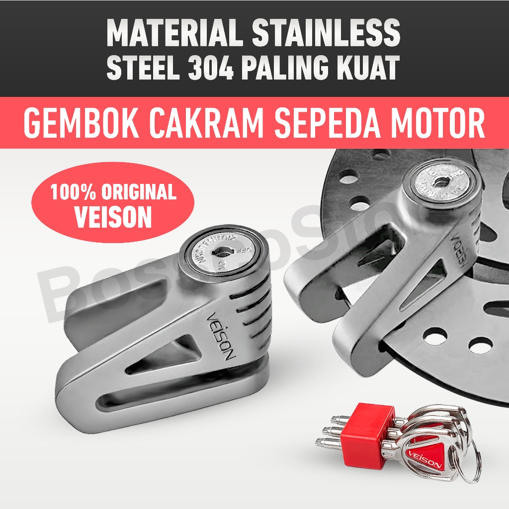 Jual VEISON DT7 Gembok Cakram Sepeda Motor Material SUS 304 Original ...