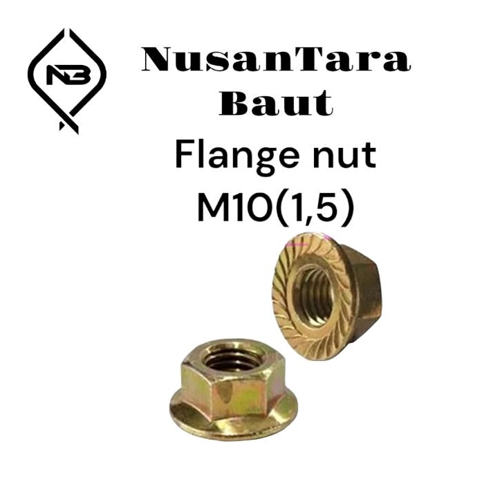 Jual Flange nut M10(1,5) Drat Standar Dijual Per Pcs | Shopee Indonesia