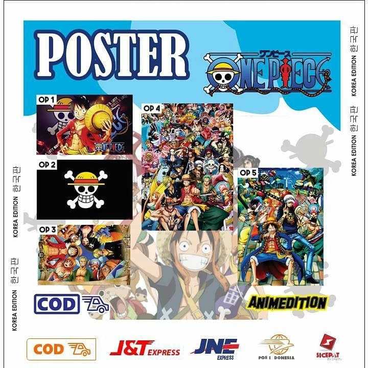 Jual Poster Anime One Piece Monkey D. Luffy Roronoa Zoro Nami Usopp ...