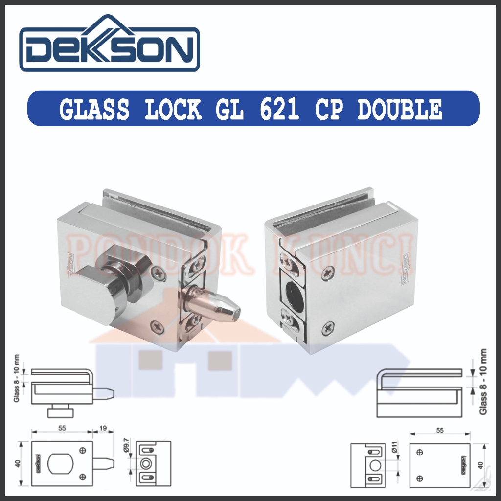 Jual Kunci Pintu Kaca Kamar Mandi Dekson GL 621 CP Glass Lock Dekkson | Shopee Indonesia