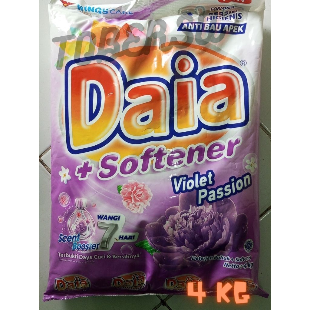 Jual Daia 4kg plus Softener Detergen bubuk Violet Passion warna Ungu ...