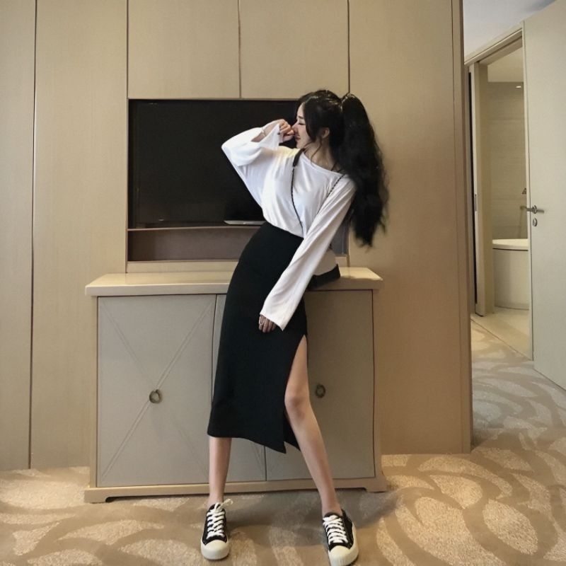 Jual GeA-ROK SPAN SCUBA KOREAN 7/8 MIDI BELAHAN SAMPING/ROK KOREAN MIDI ...