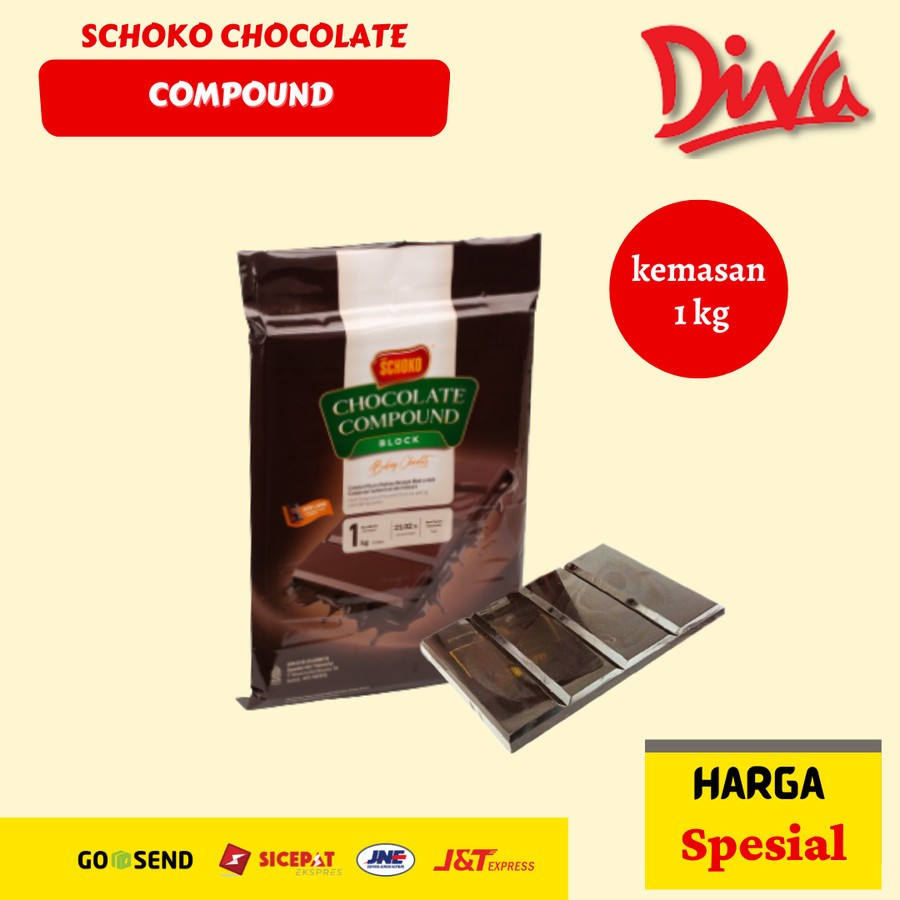 Jual [1kg] SCHOKO Dark Compound Chocolate Block(coklat batang) | Shopee ...