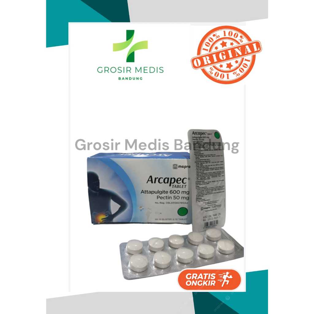 Jual ARCAPEC BLISTER 10 TABLET OBAT DIARE/ OBAT MENCRET/ OBAT SAKIT PERUT | Shopee Indonesia