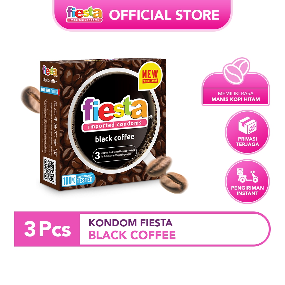 Jual Kondom Fiesta Black Coffee 3s / Rasa dan Aroma Manis Kopi Hitam ...