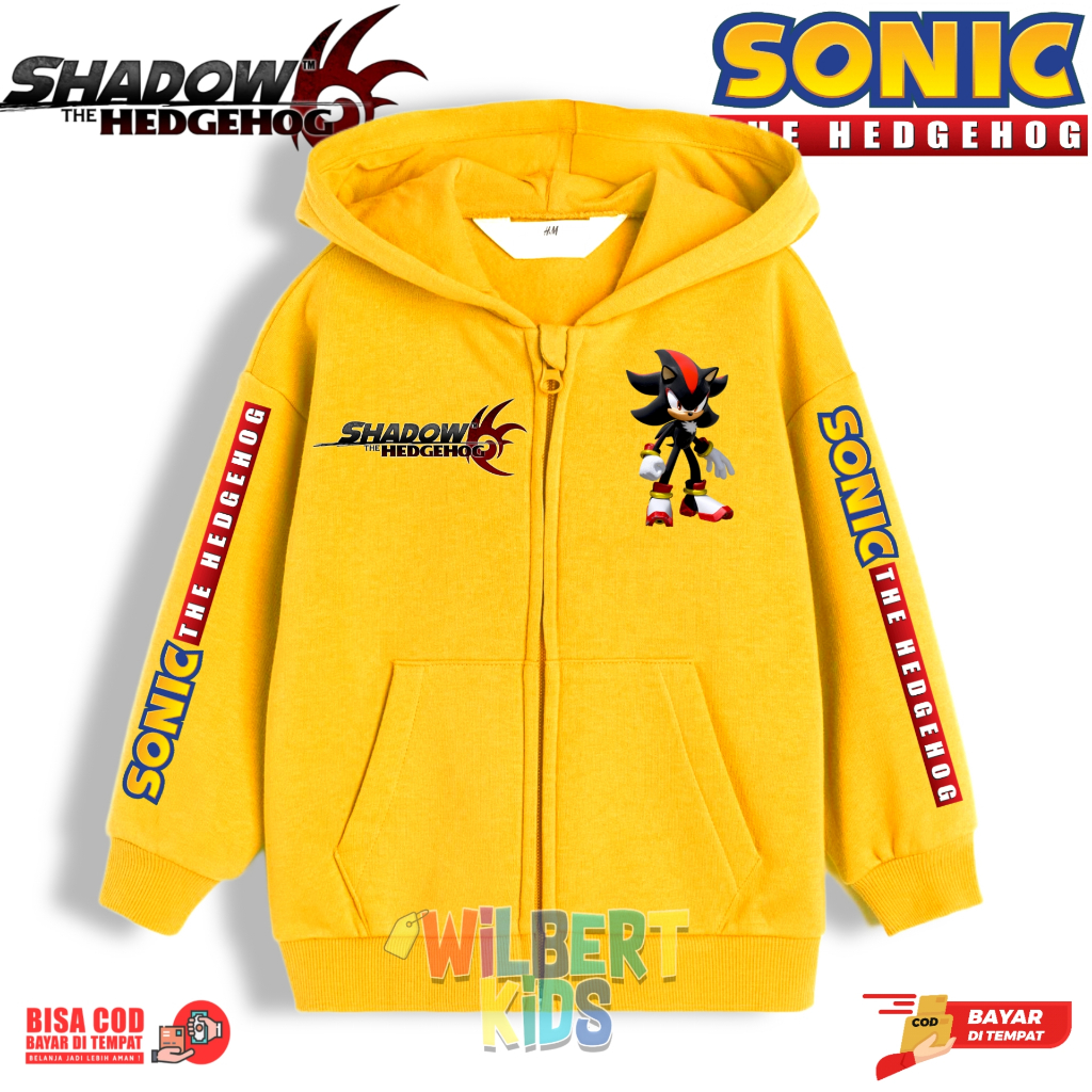 Jual Hoodie Zipper Anak Sonic The Hedgehog Shadow / Jaket Anak Shadow ...