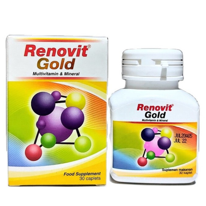 Jual Renovit Gold Multivitamin & Mineral Botol 30 Sehat & Aktif di Usia ...