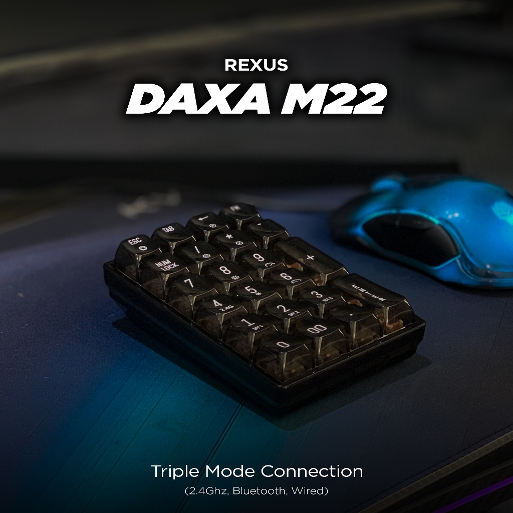 Jual REXUS Daxa M22 Numpad Numeric Wireless Mechanical Keyboard RGB ...