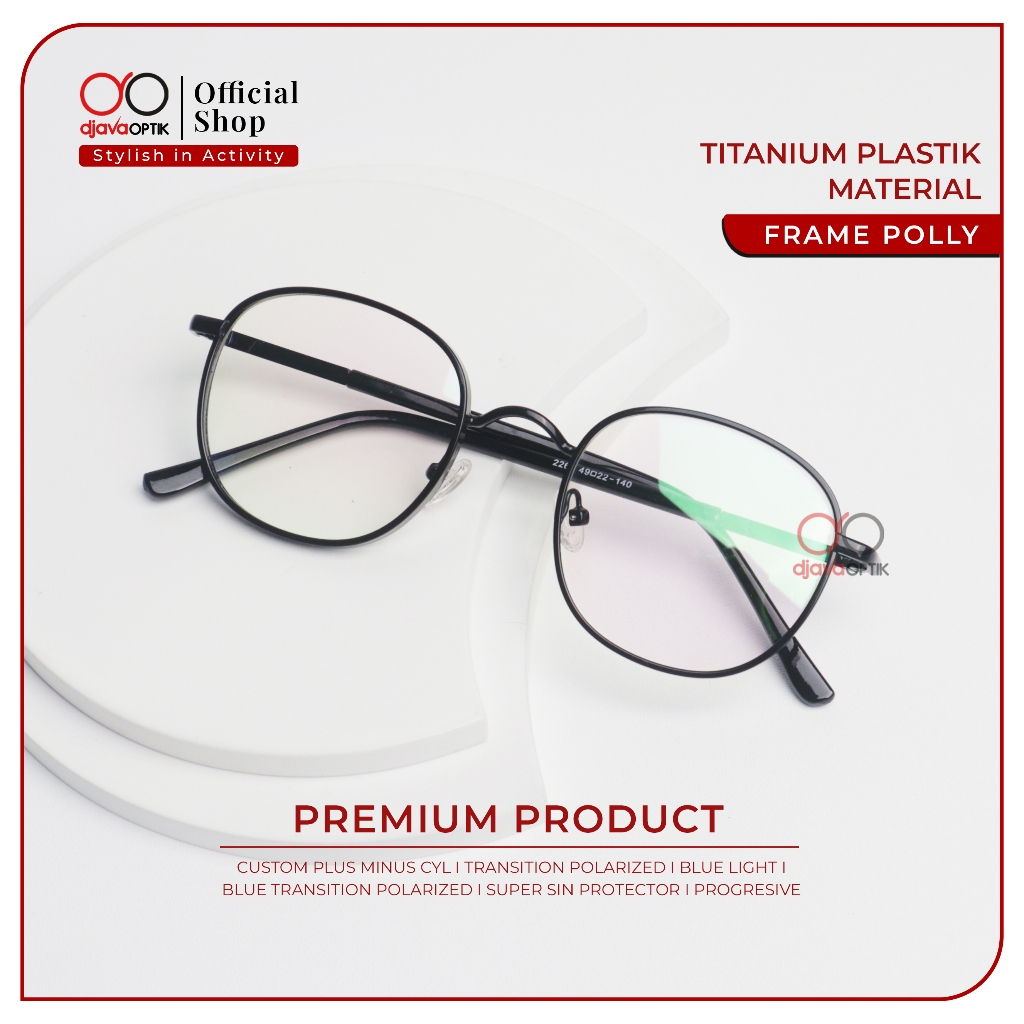 Jual DJAVA OPTIK - Frame Polly - Kacamata Bulat Mall Supersin Bluelight Transition Protector ...