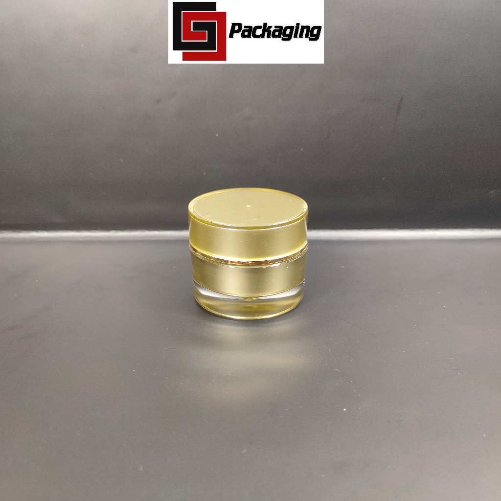 Jual Retail 10gr pot impor acrylic jar / 10 gr pot cream akrilik gold ...