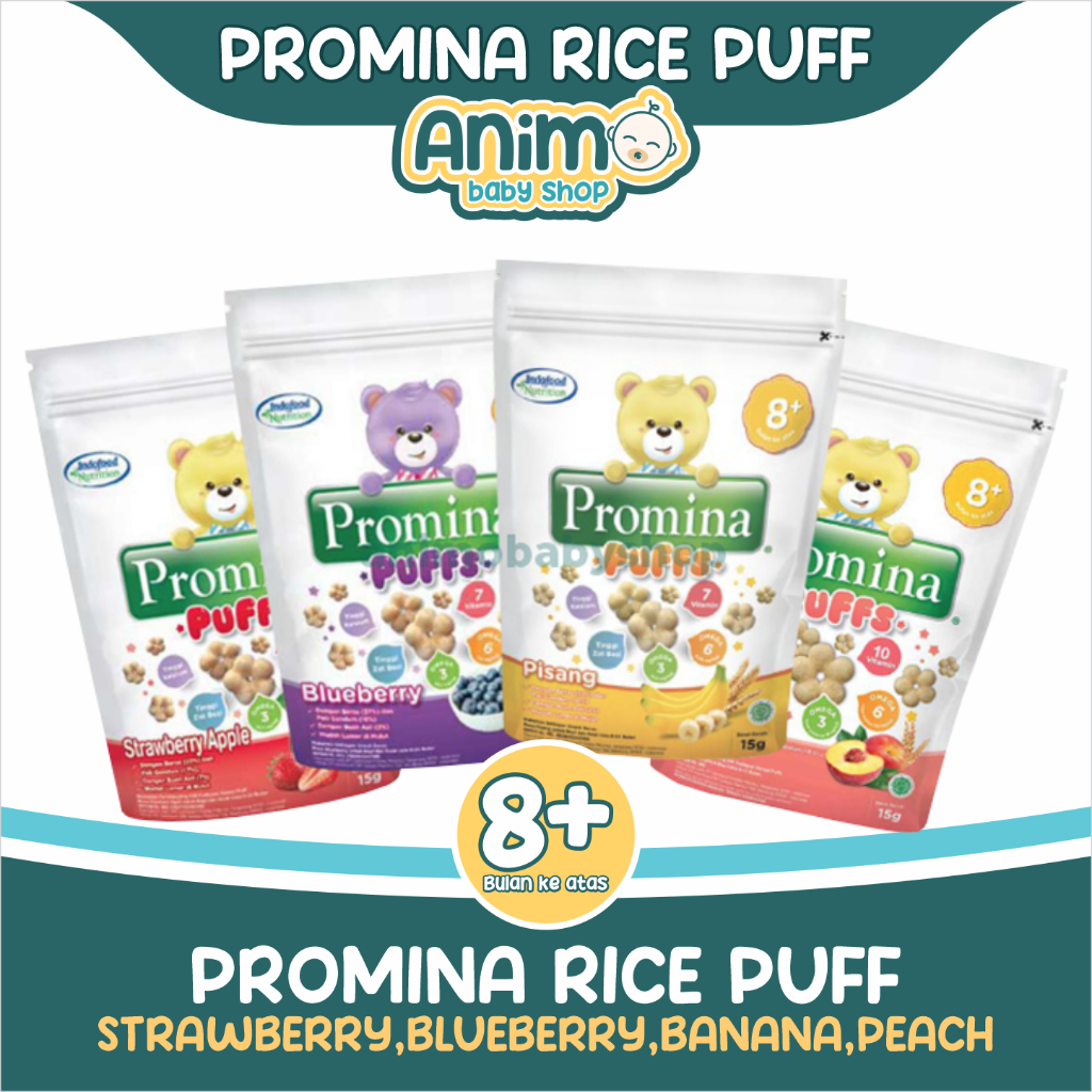 Jual PROMINA 8+ PUFF BANANA PEACH BLUEBERRY STRAWBERRY APEL 15gr ...