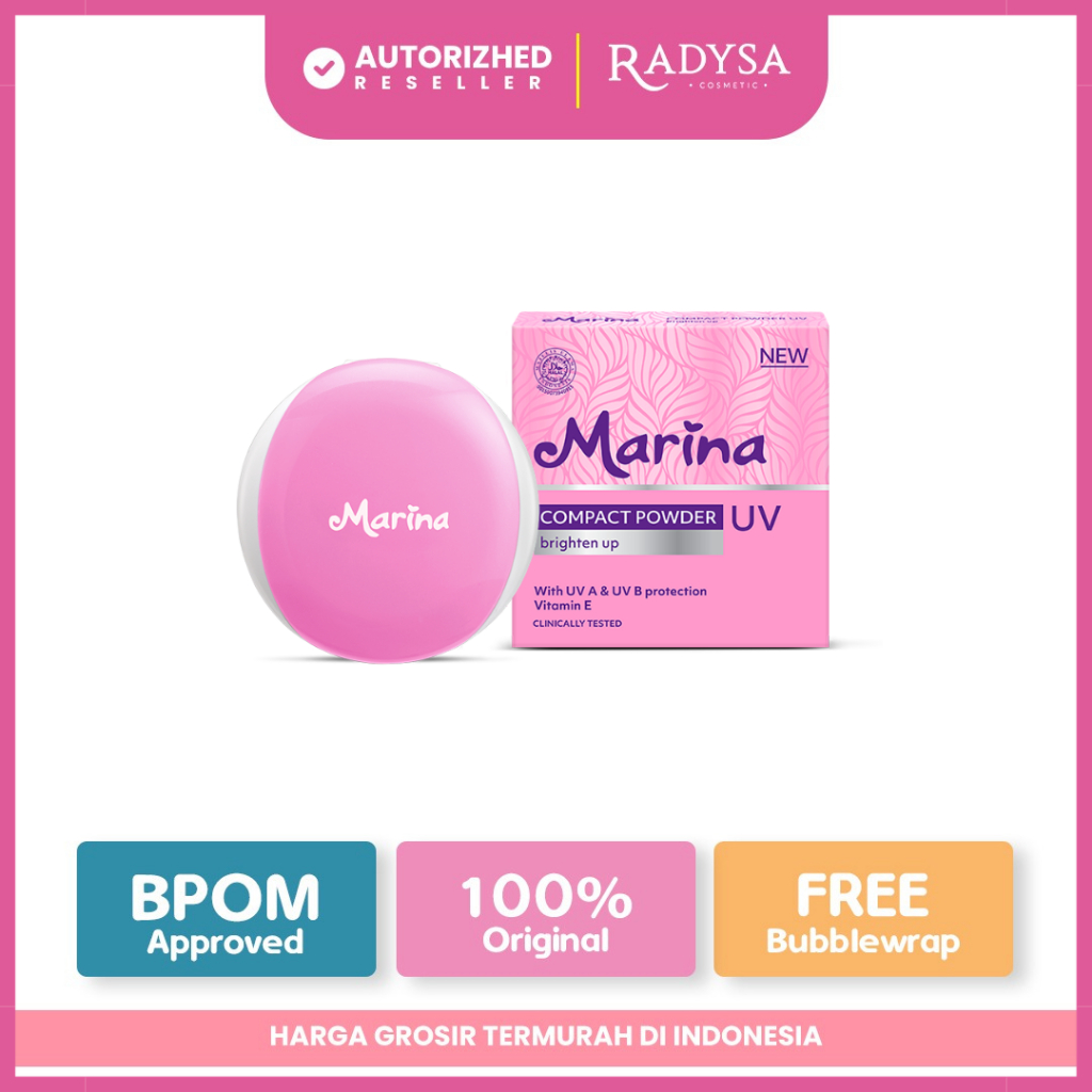 Jual 𝐑𝐀𝐃𝐘𝐒𝐀 - Marina Compact Powder UV Brighten Up 12gr - Bedak Padat ...