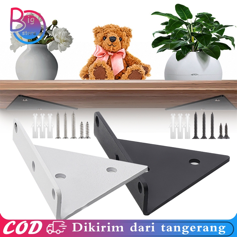 Jual 2pcs/Set Bracket Siku Dinding 100x90mm Rak Besi Siku Dinding ...