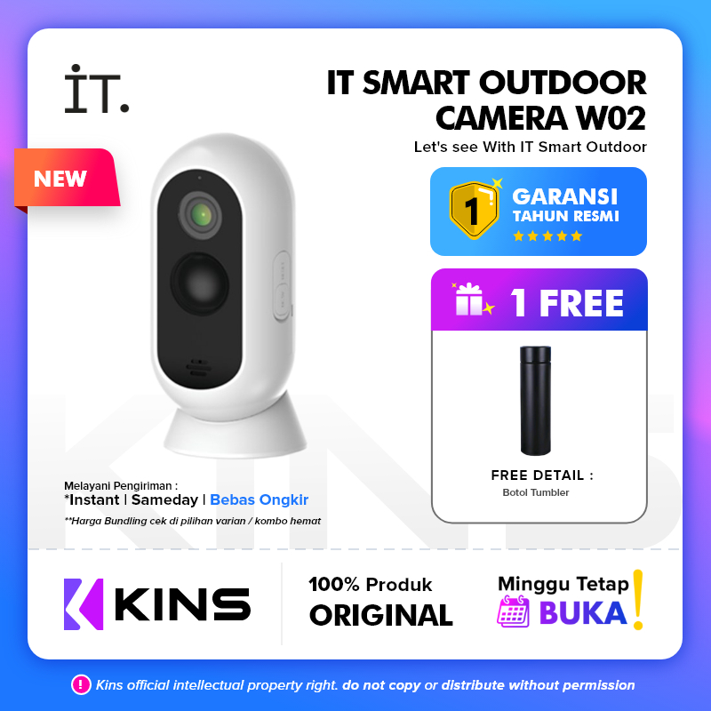 Jual IT Smart CCTV W02 Camera Outdoor Battery FHD WiFi Wireless 3MP ...
