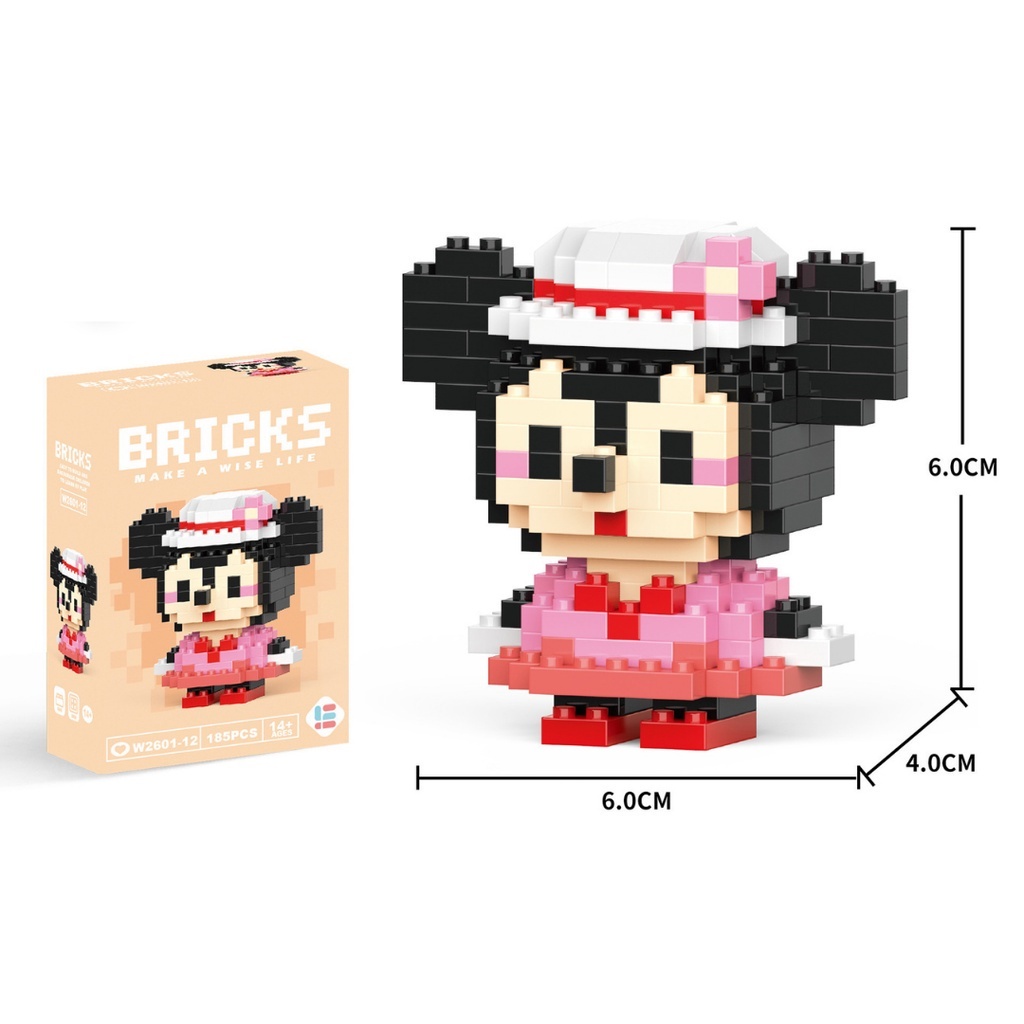 Jual Mainan Edukasi DIY Nano Block 3D Mini Bricks Model Kartun Mickey ...
