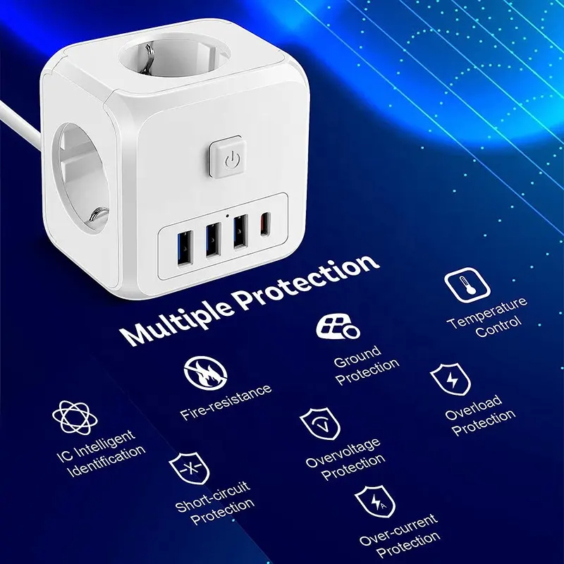 Jual PowerU Kubus 7 in 1 Stop kontak kabel Colokan listrik Colokan ...