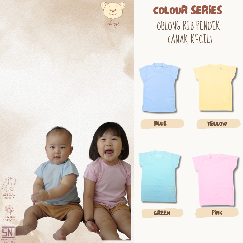 Jual NARY Colour Series - Baju Anak - Oblong Anak - Oblong Rib Pendek 1 ...