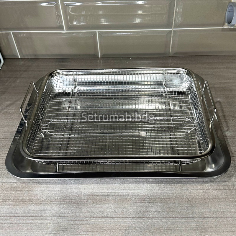 Jual SETRUMAH - Wadah Peniris Minyak Gorengan Crisper Tray Stainless ...