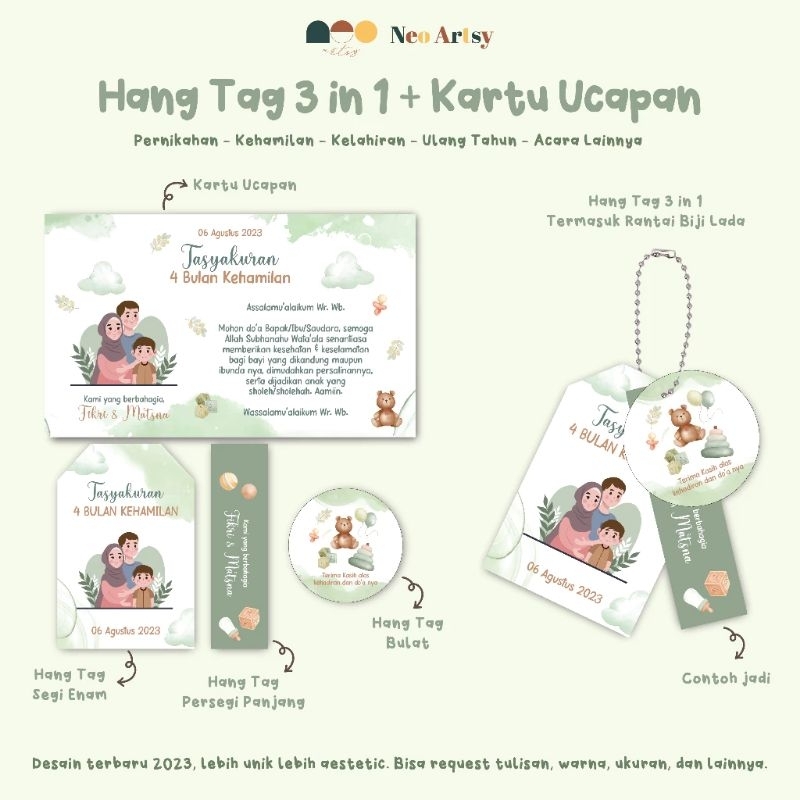 Jual Realistic - Hang Tag 3in1 Souvenir Hampers Custom | Shopee Indonesia