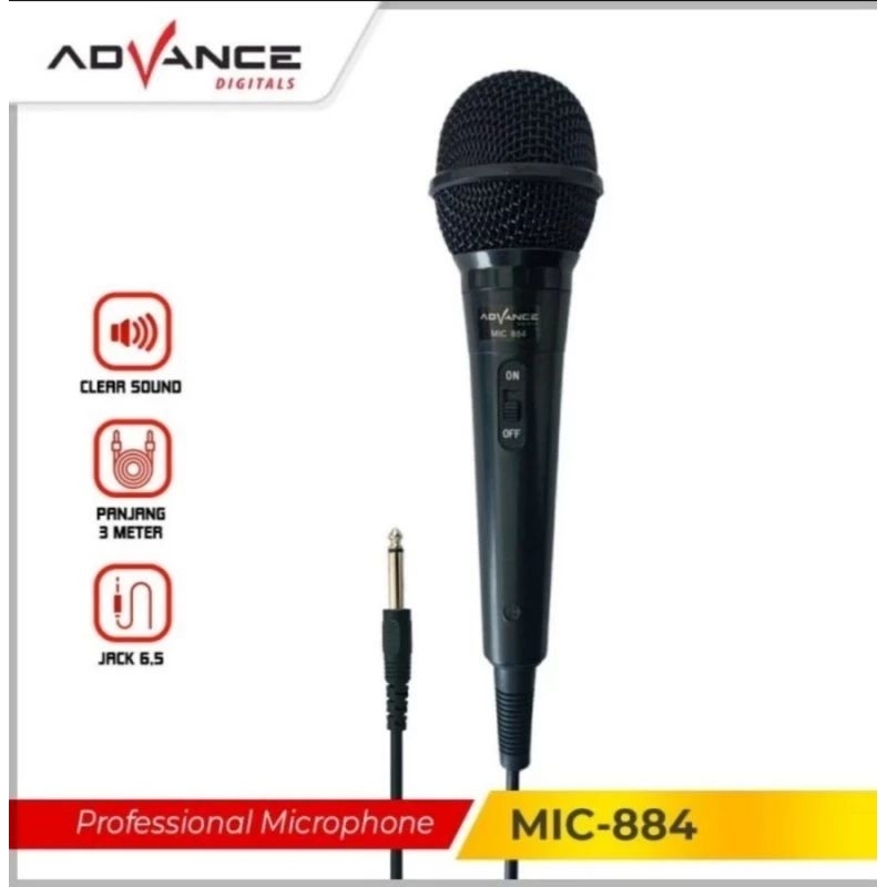 Jual Microphone Mic Advance MIC-884 Mic Kabel | Shopee Indonesia