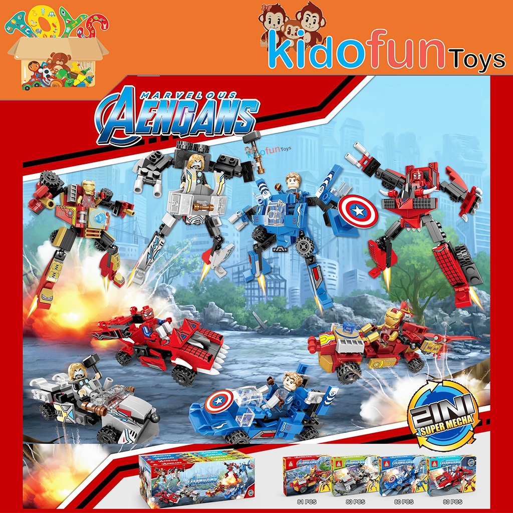 Jual Mainan Bricks Avengers Superhero Figure 2in1 Block Ironman ...