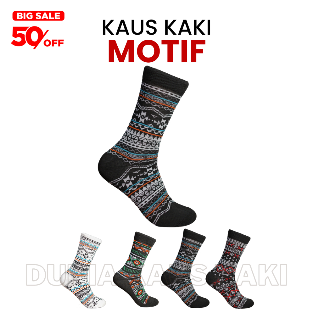 Jual Kaos Kaki Pria, Motif Batik Tribal, One Size Dewasa | Shopee Indonesia
