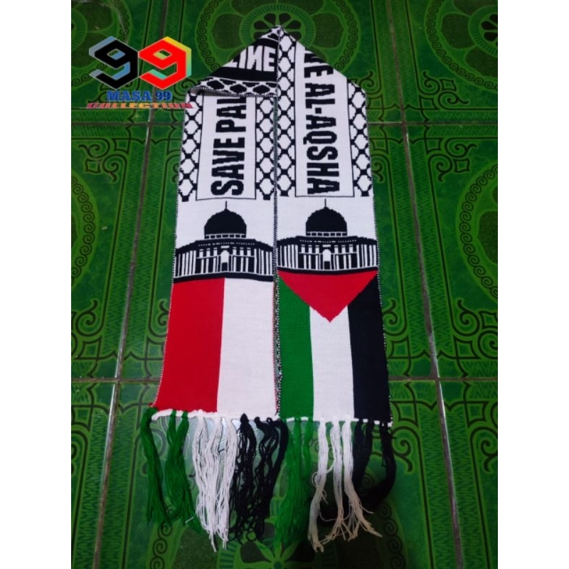 Jual Syal Rajut PALESTINE / Syal Rajut Komputer 12 Gt Motif Palestine ...