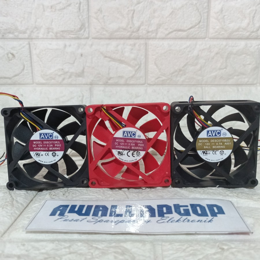Jual kipas 7x7 AVC 12V slim 15mm 20mm fan 7x7cm 7cm silent high speed ...