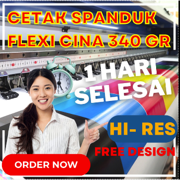 Jual Cetak Spanduk Banner Flexi China 340 Gr 1 Hari Jadi Shopee